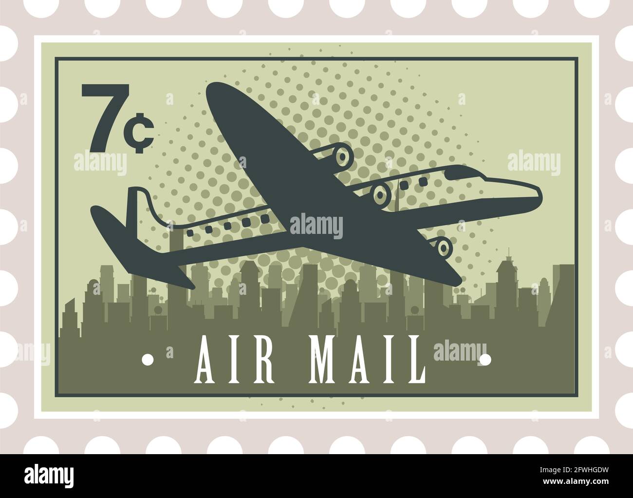airplane postage stamp Stock Vector Image & Art - Alamy
