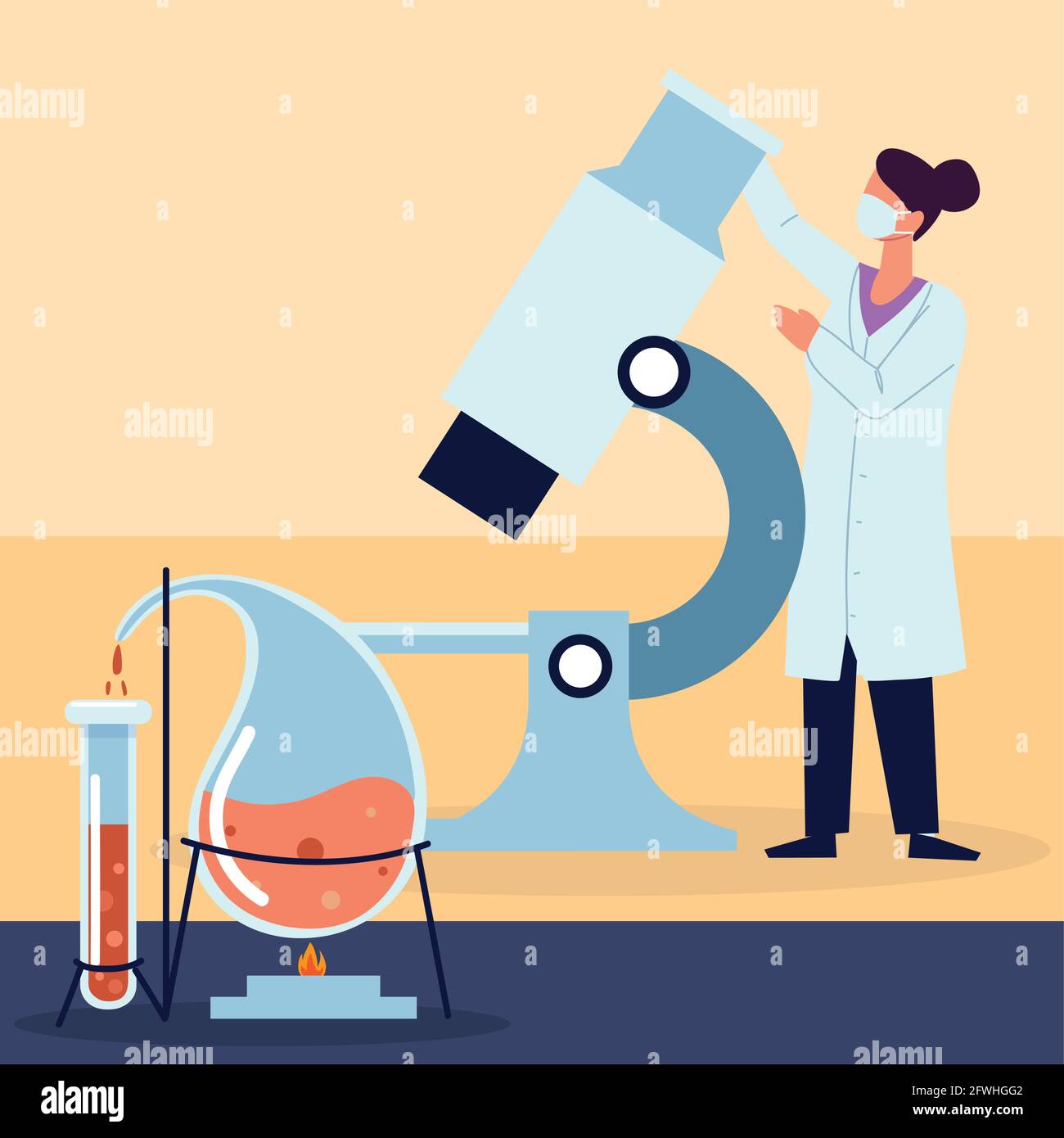 doctor microscope laboratory Stock Vector Image & Art - Alamy