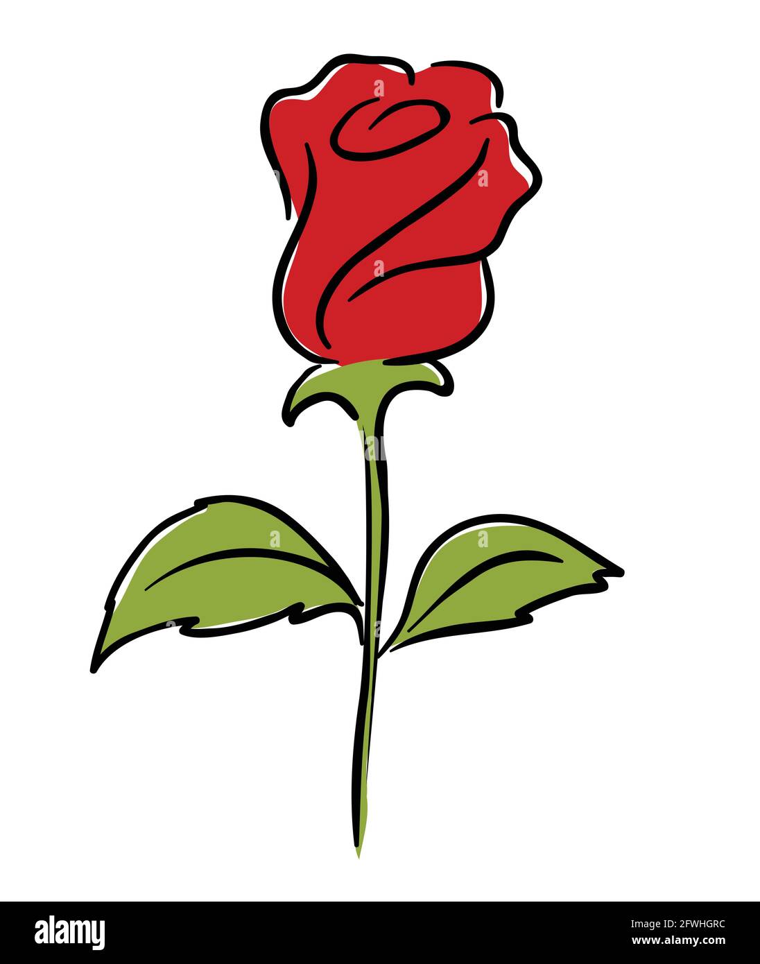 Beautiful red rose flower vector illustration Stock Vector Image & Art ...