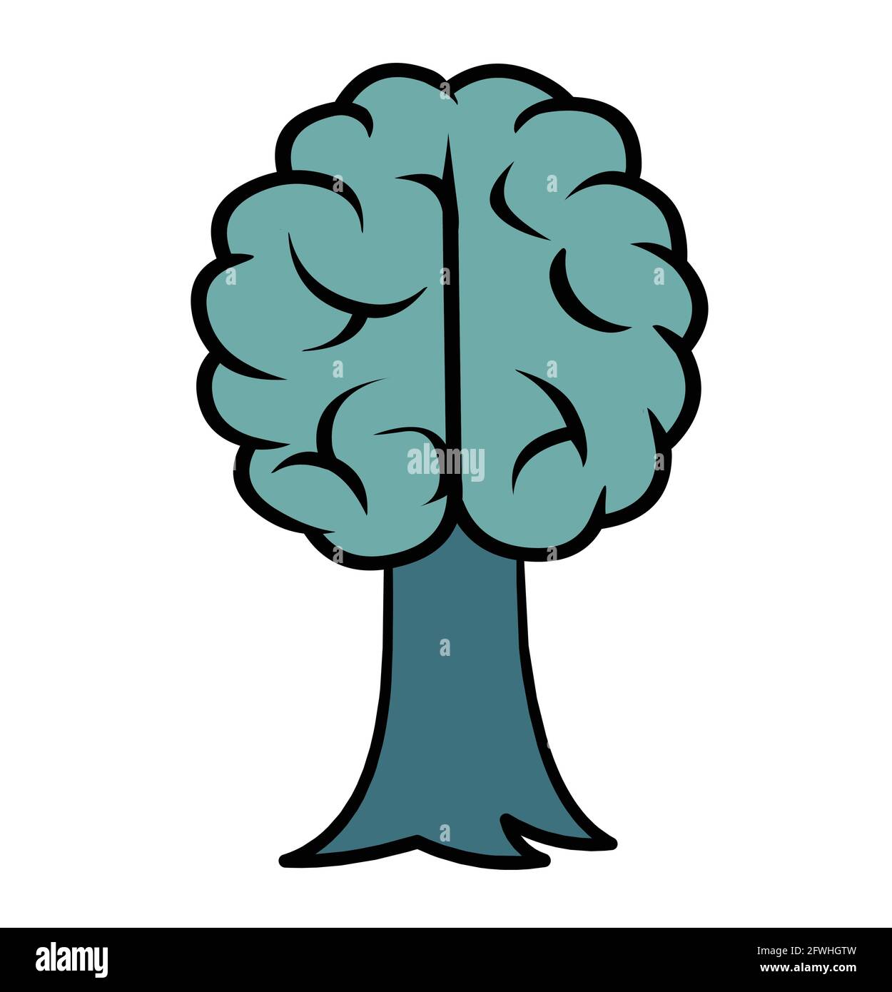 Brain tree vector isolated on white background Stock Vector Image & Art ...