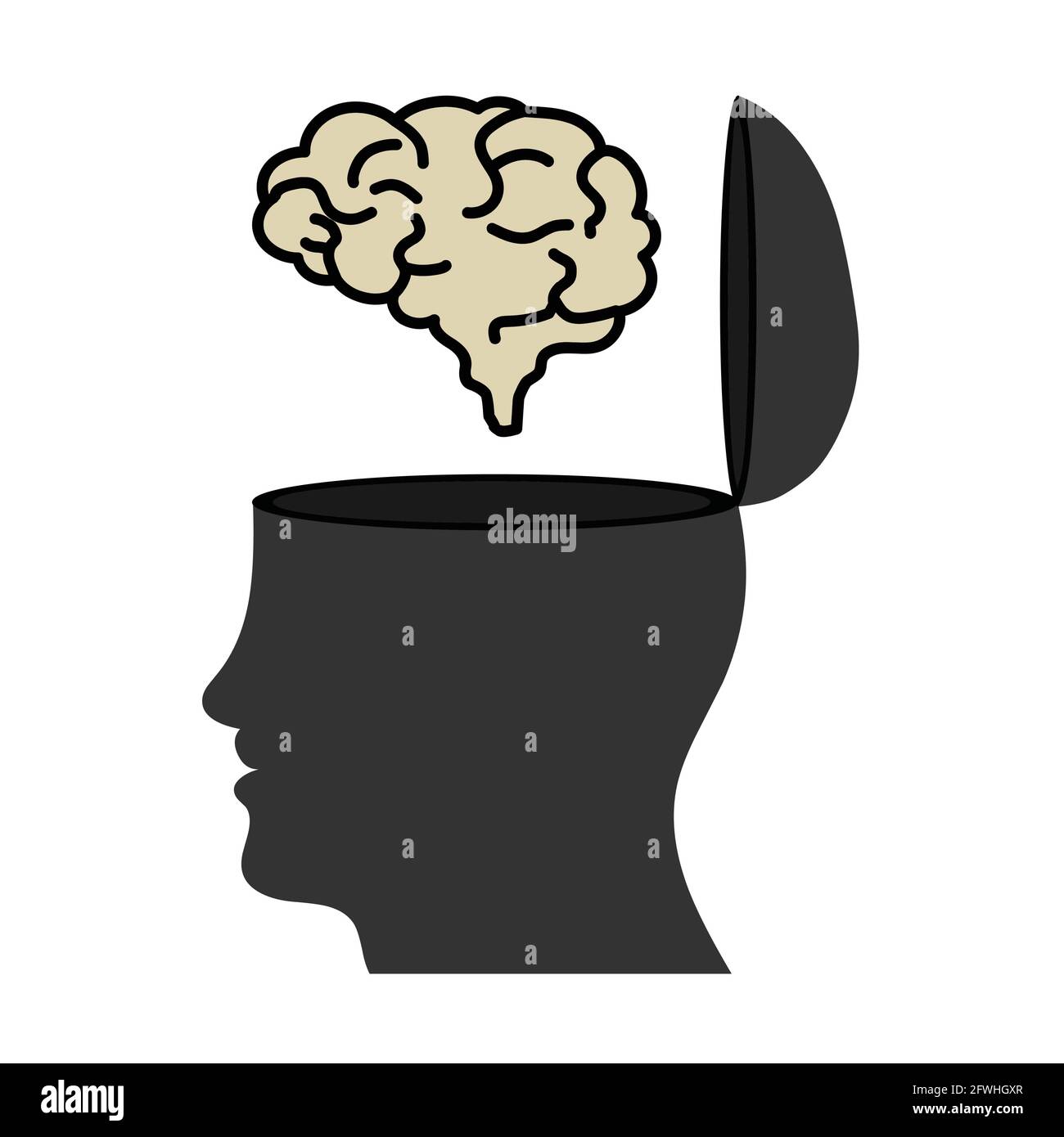 Human head open and brain vector illustration Stock Vector Image & Art ...