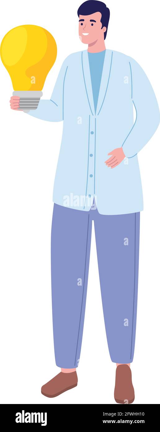 man with light bulb Stock Vector Image & Art - Alamy