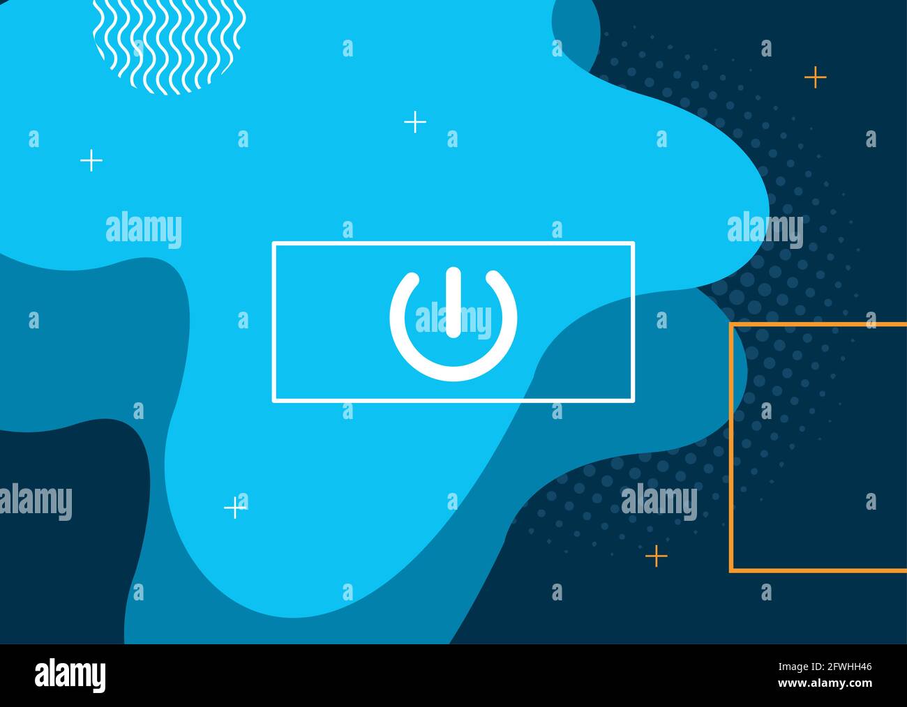 blue currently power button Stock Vector Image & Art - Alamy