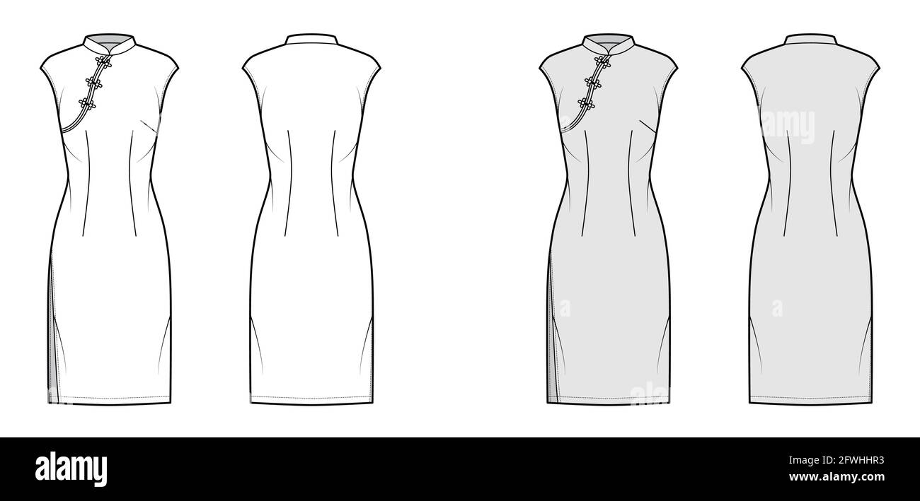 Woman cheongsam dress Stock Vector Images - Alamy