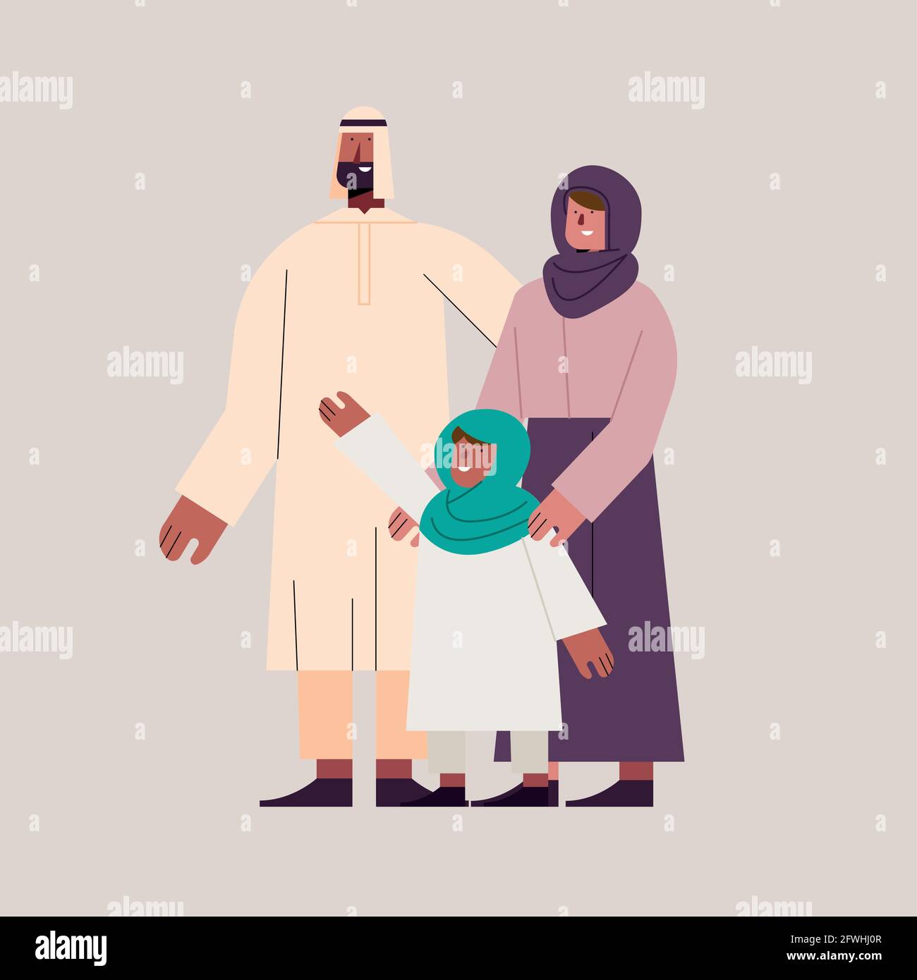three muslim family members characters Stock Vector Image & Art - Alamy