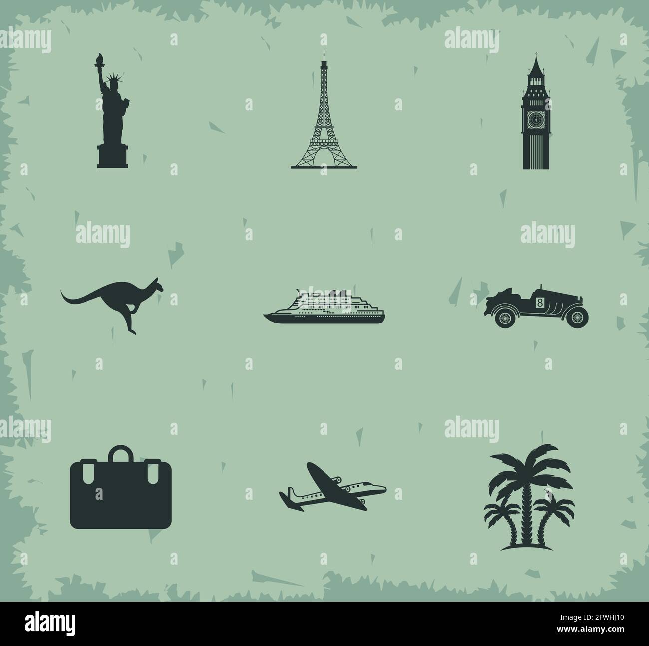 nine travel landmarks Stock Vector Image & Art - Alamy