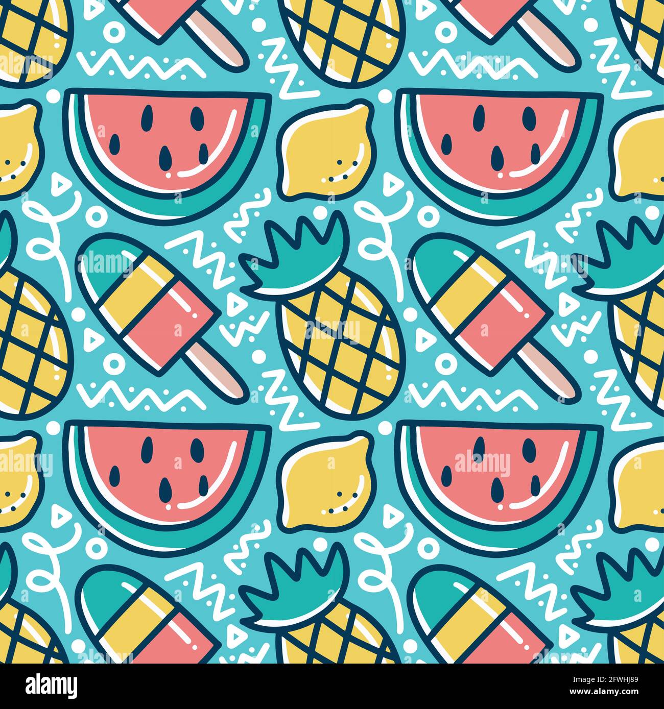 scribble pattern of hand drawn fruit holiday Stock Vector Image & Art ...