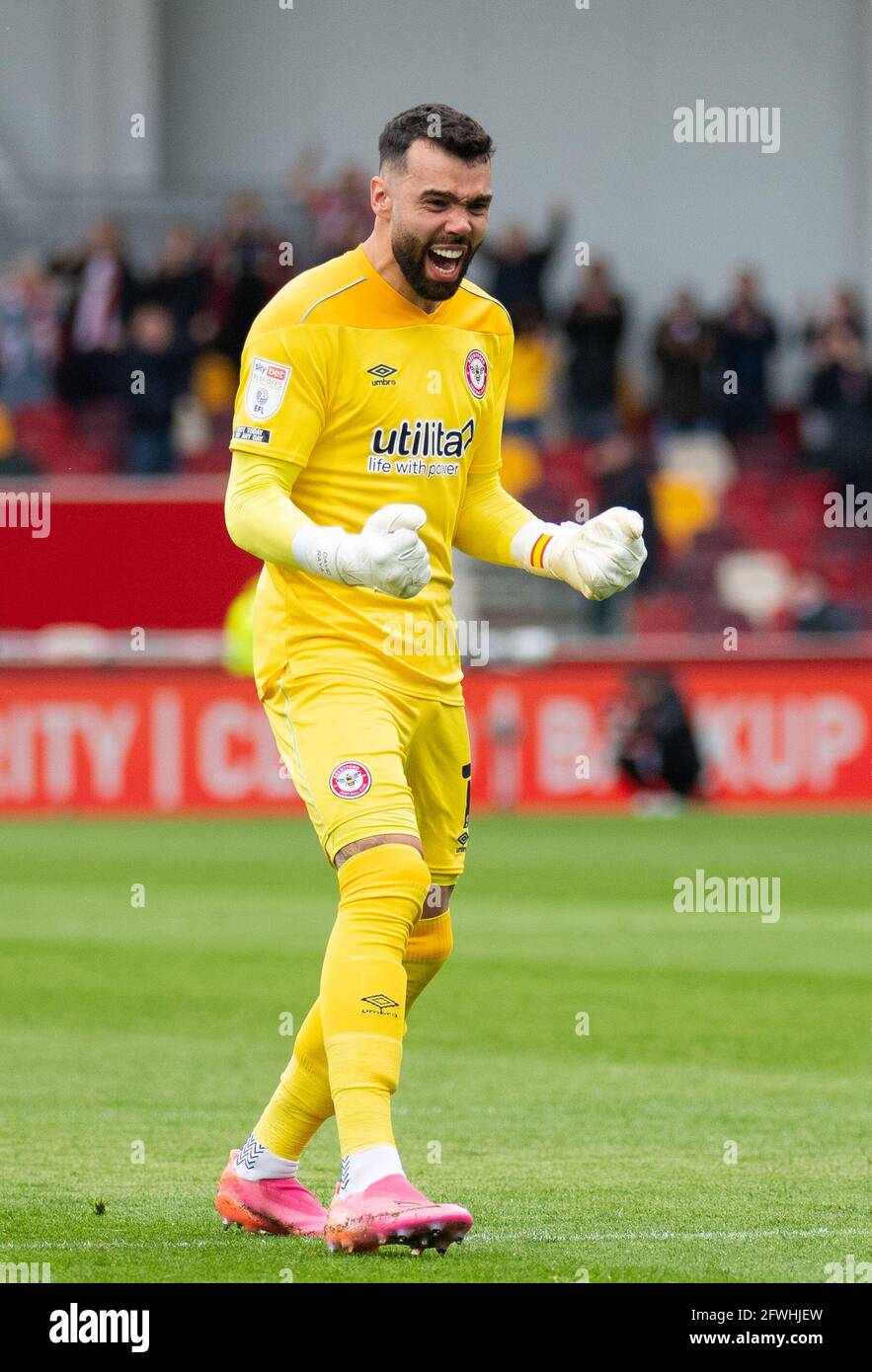 Brentford, UK. 22nd May, 2021. Brentford goalkeeper David Raya Martin ...