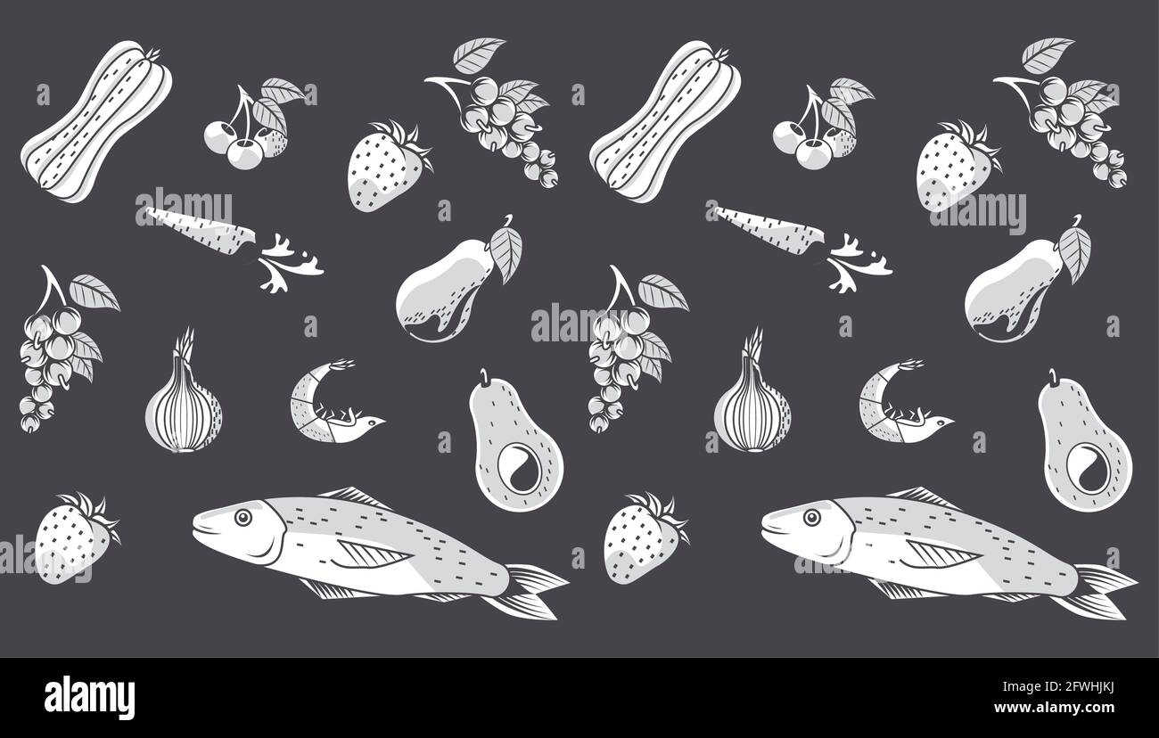 organic food pattern Stock Vector Image & Art - Alamy