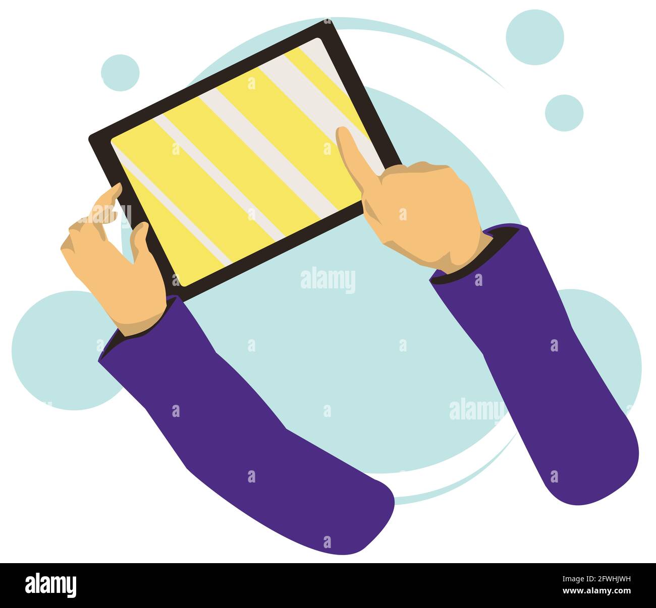 Business tablet hands digital Stock Vector Images - Alamy