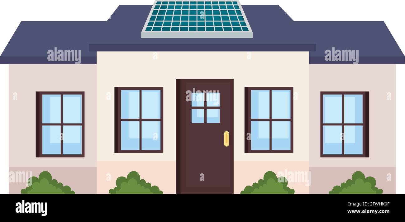 Solar panel on house Stock Vector Image & Art - Alamy