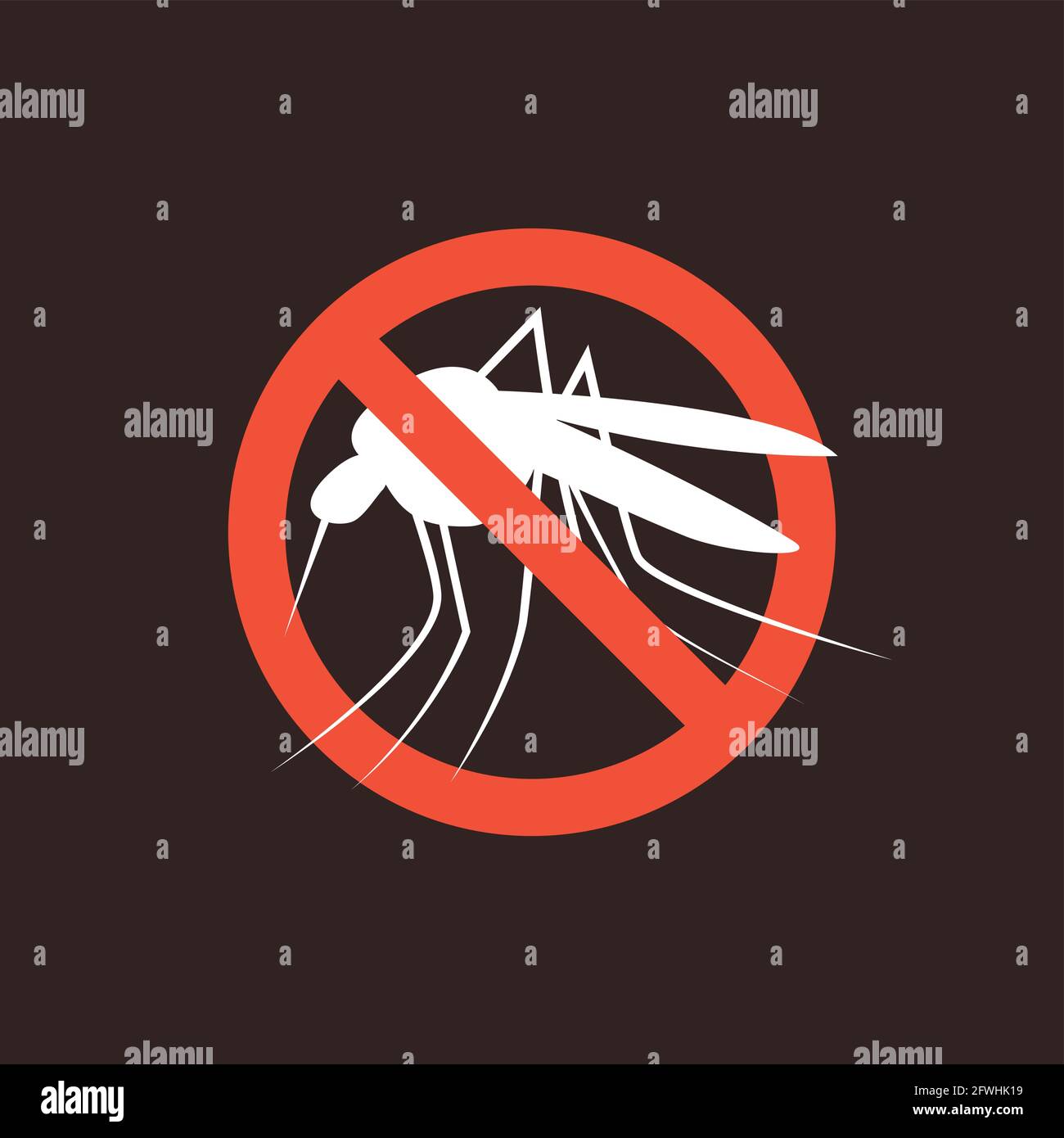 Repellent mosquito stop sign icon. Malaria pest insect anti mosquito ...