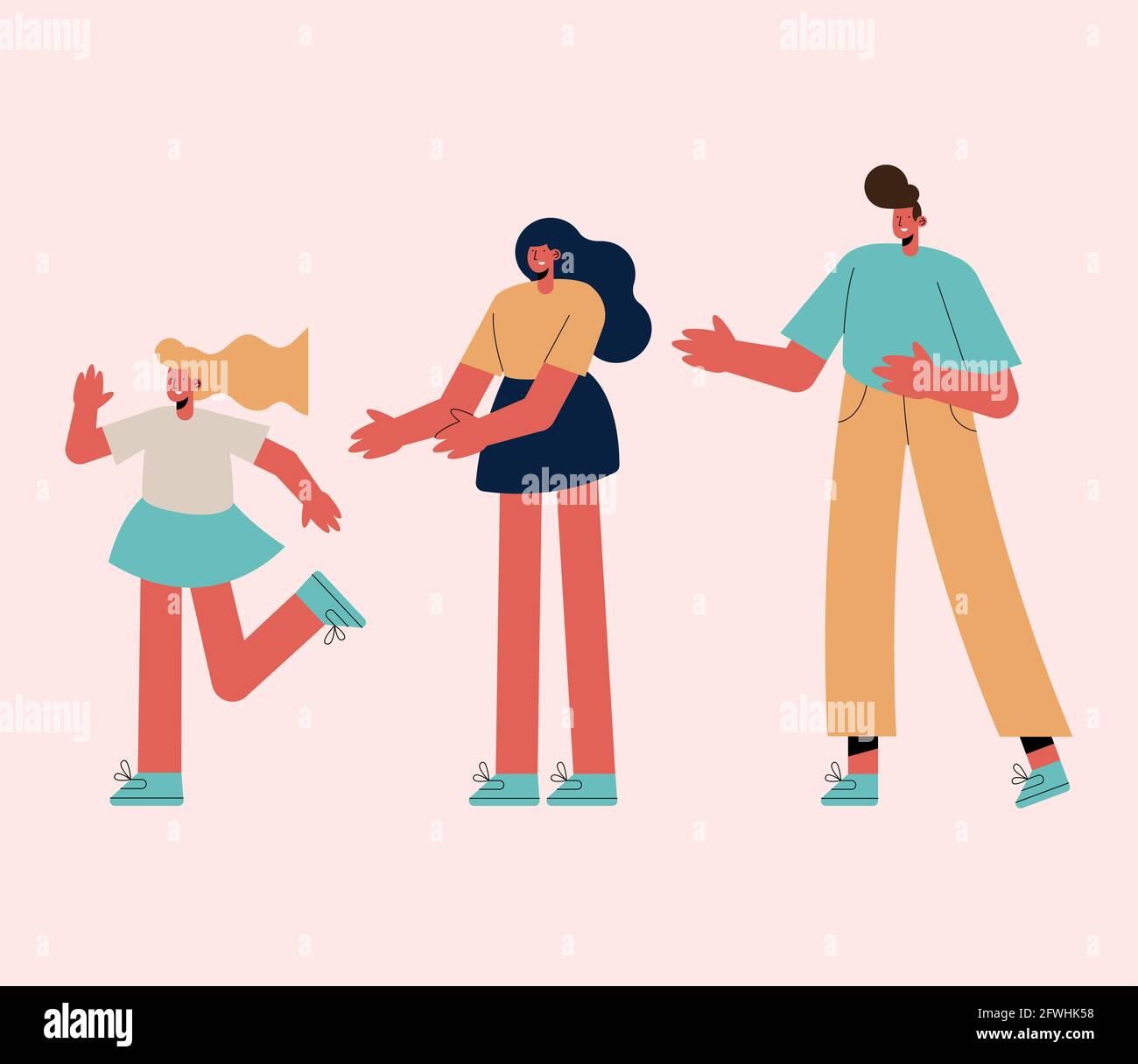 three family members group characters Stock Vector Image & Art - Alamy