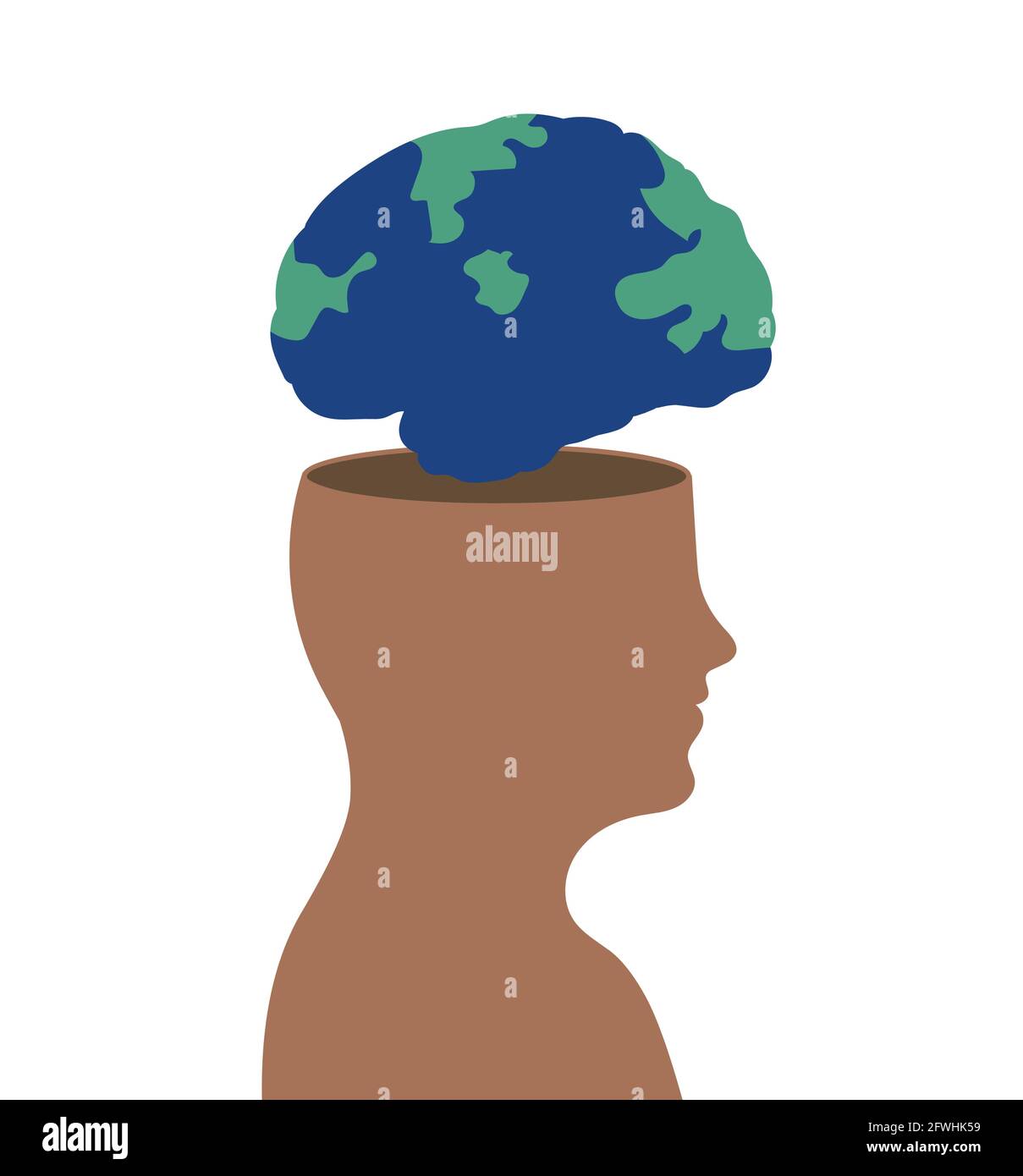 Earth brain vector isolated on white background Stock Vector Image ...