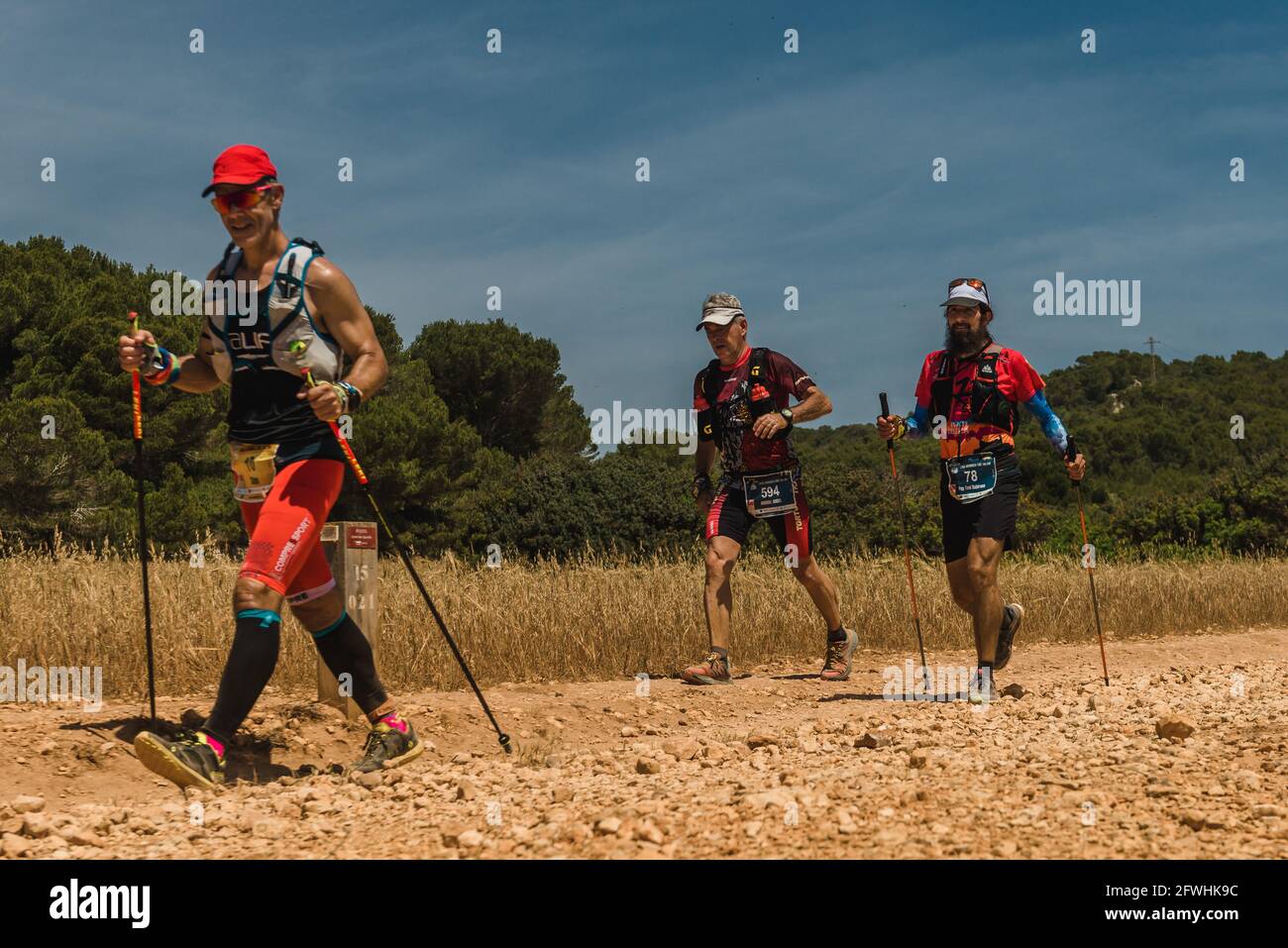 Menorca, Spain. 22nd May, 2021. Trail runners participate at the 2nd ...