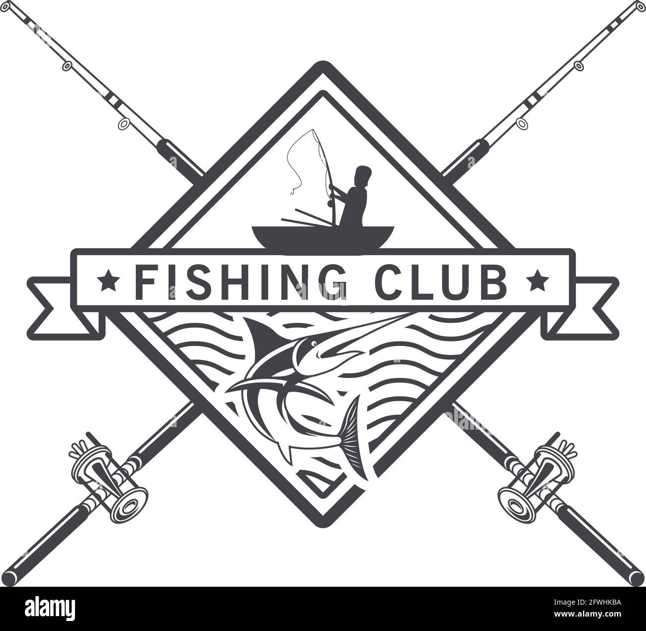 fisher and rods emblem Stock Vector Image & Art - Alamy