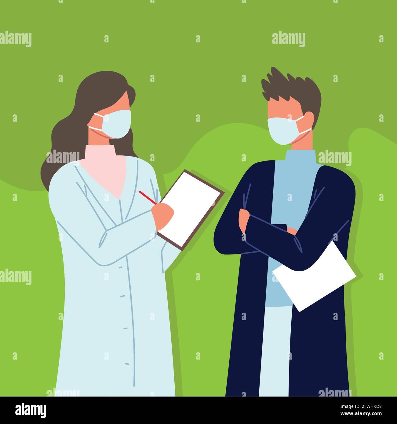 Medical staff female clipboard Stock Vector Images - Alamy