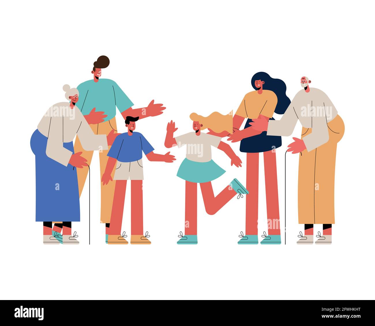 family six members group characters Stock Vector Image & Art - Alamy