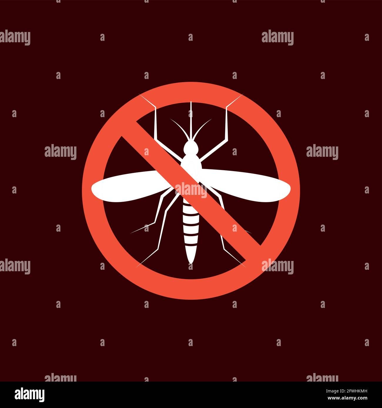 Repellent mosquito stop sign icon. Malaria pest insect anti mosquito ...