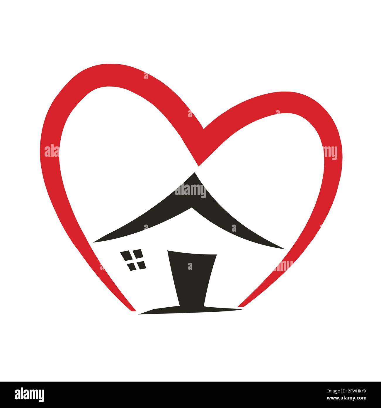 House Heart Vector Graphic
