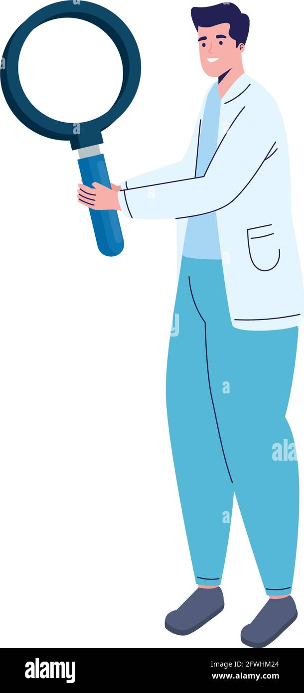 man doctor with lupe Stock Vector Image & Art - Alamy