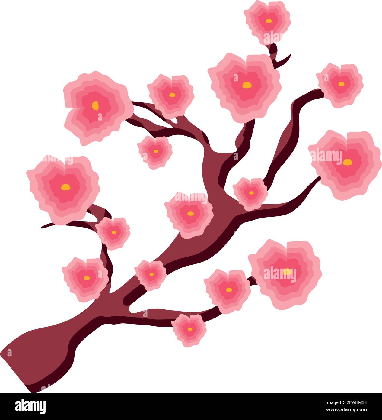 chinese sakura tree Stock Vector Image & Art - Alamy