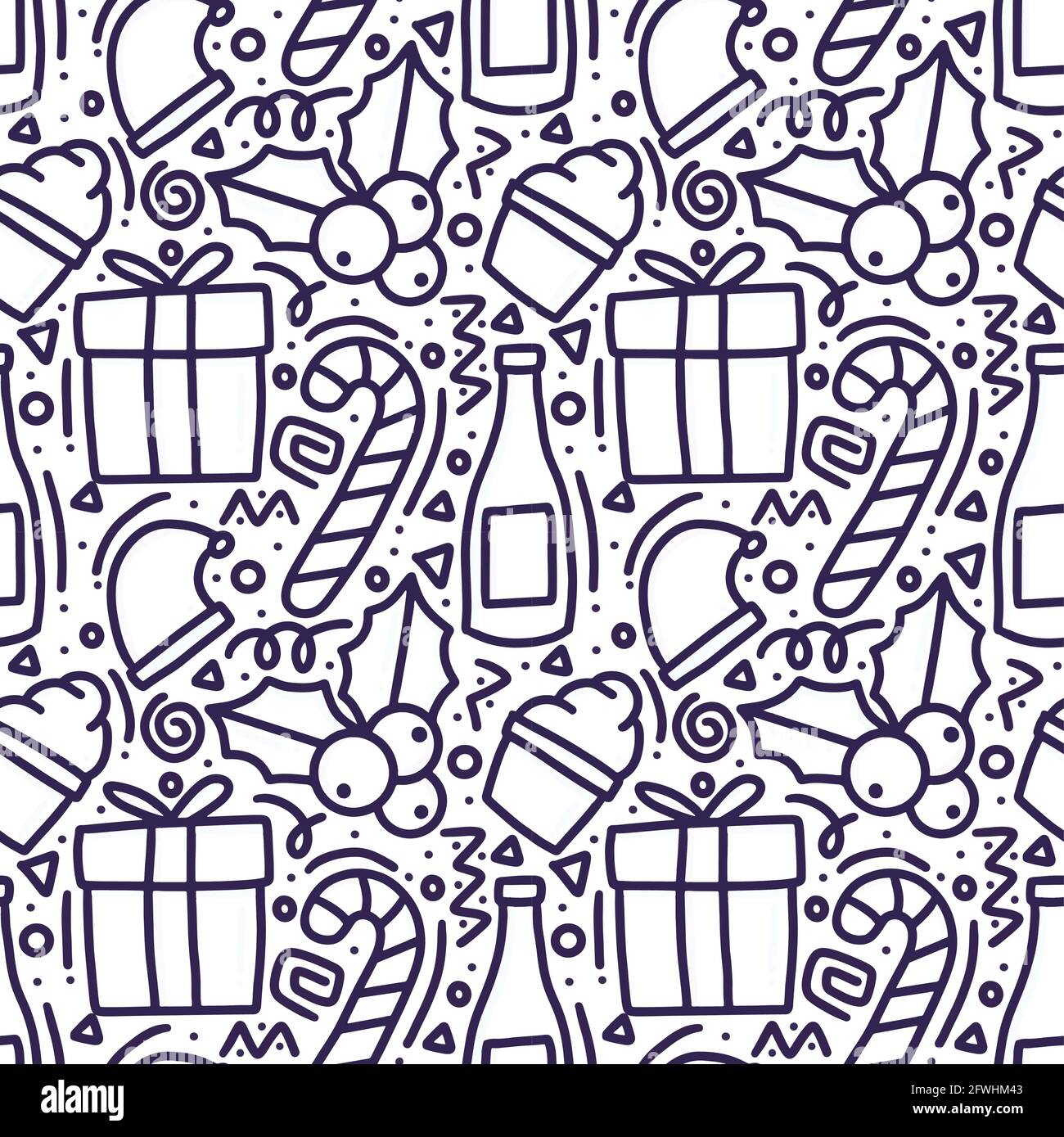 pattern of christmas day hand drawing Stock Vector Image & Art - Alamy