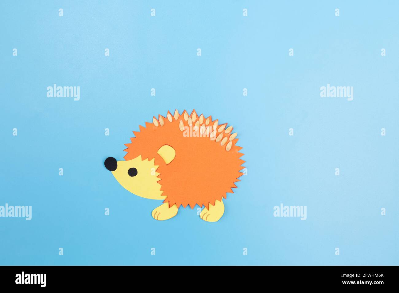 autumn craft cardboard hedgehog for children Stock Photo - Alamy