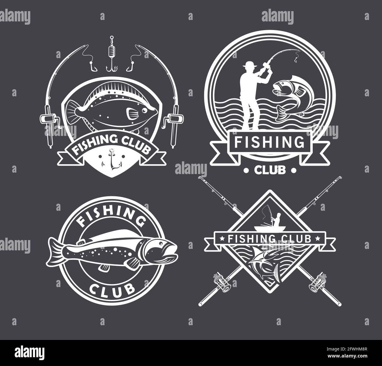 Fishing emblems hi-res stock photography and images - Alamy