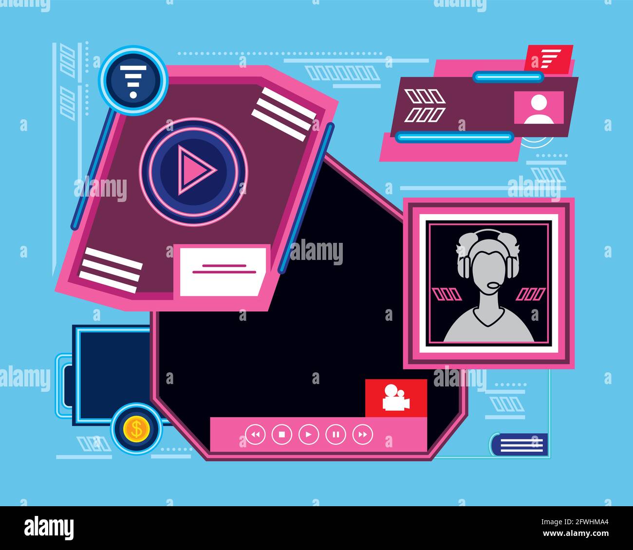 streaming modern template Stock Vector Image & Art - Alamy
