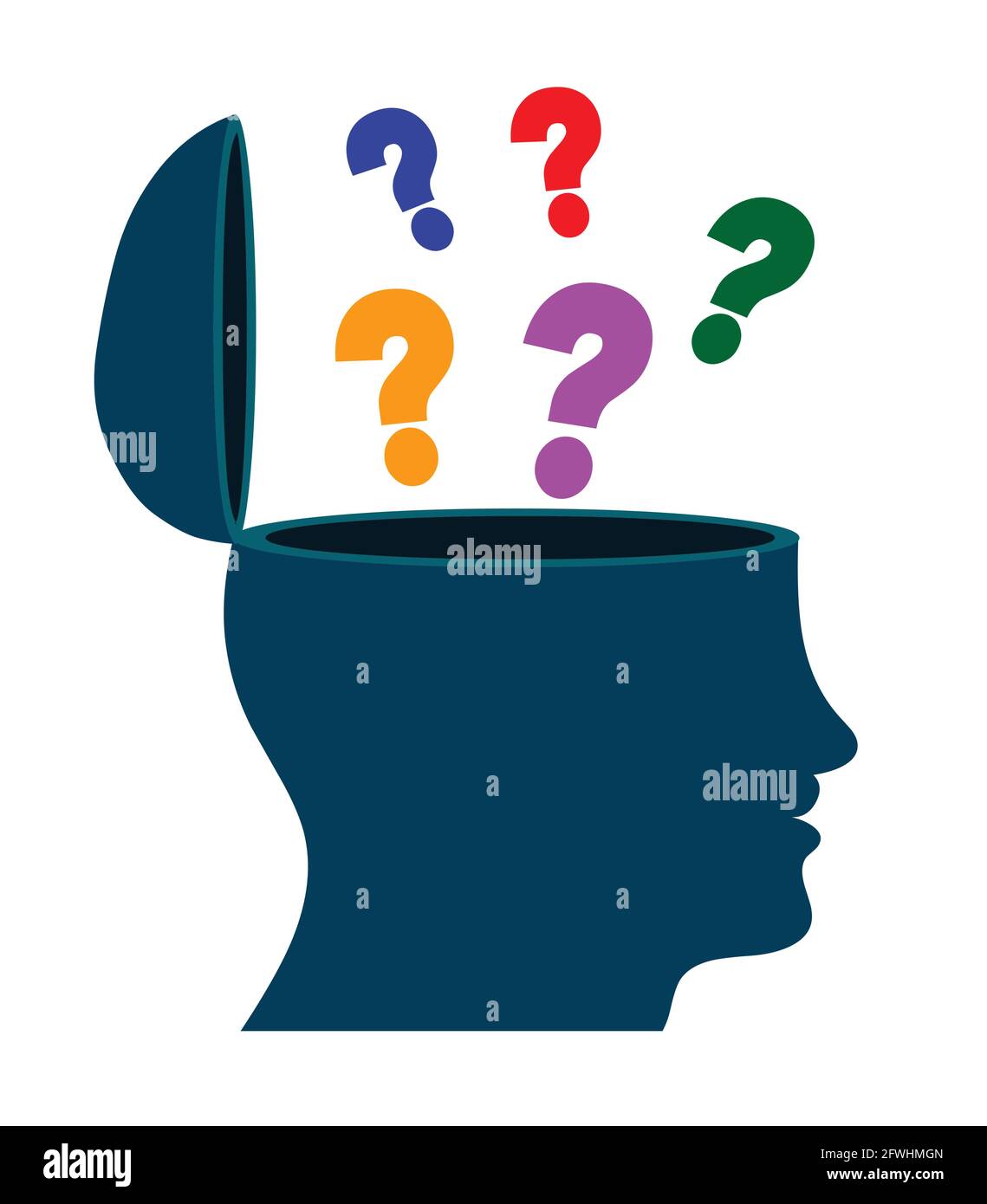Human head and question mark vector illustartion Stock Vector Image ...