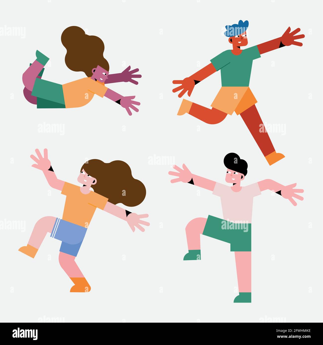 four little kids playing characters Stock Vector Image & Art - Alamy