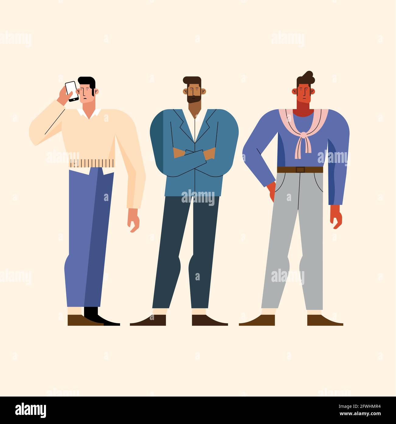 three businessmen workers standing characters Stock Vector Image & Art ...