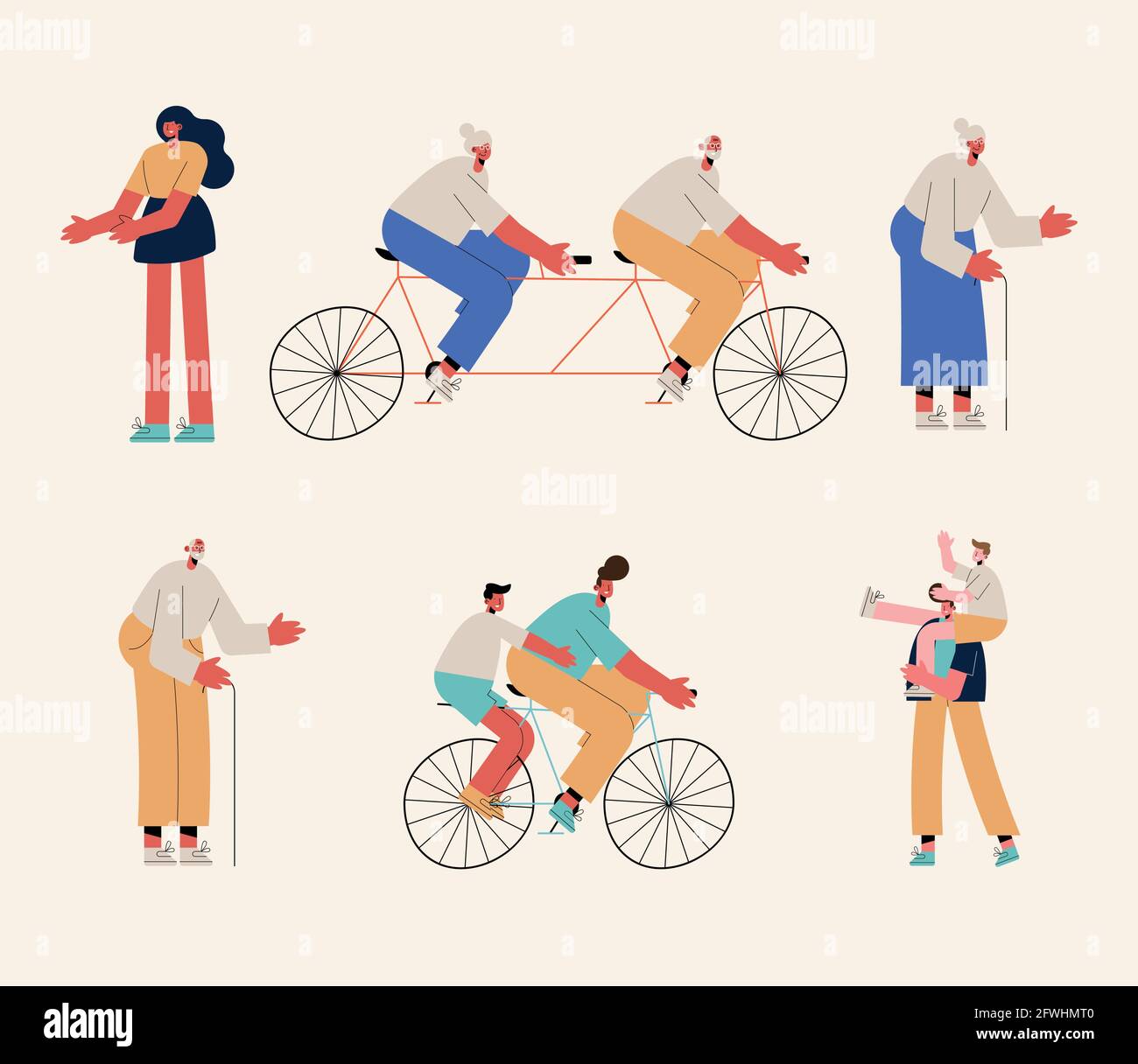 nine family members group characters Stock Vector Image & Art - Alamy