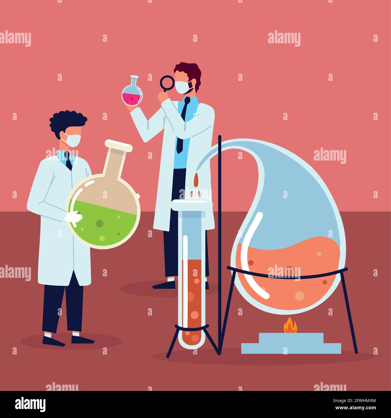 Scientific research scientist doing tests Stock Vector Images - Alamy