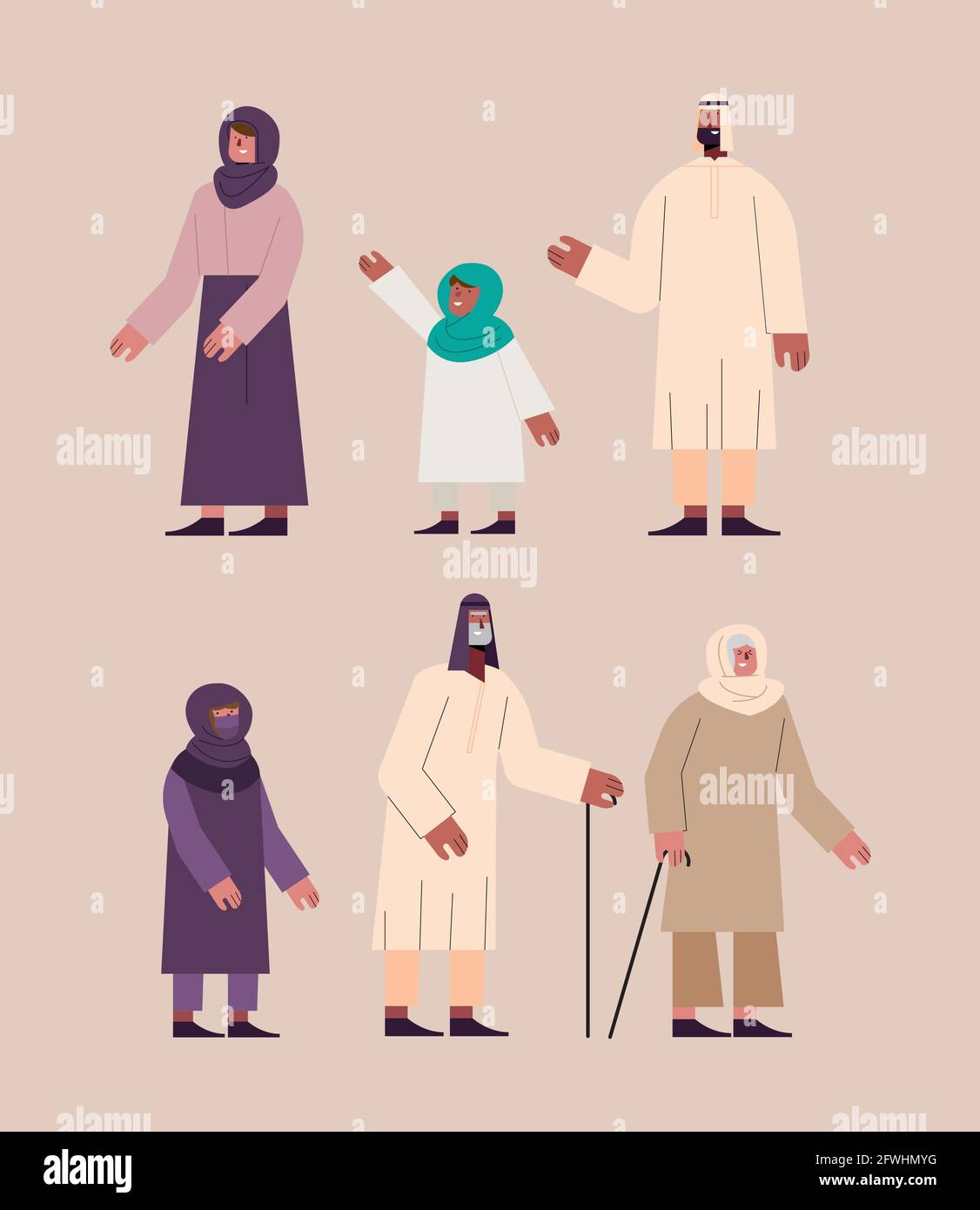 six muslim culture persons characters Stock Vector Image & Art - Alamy