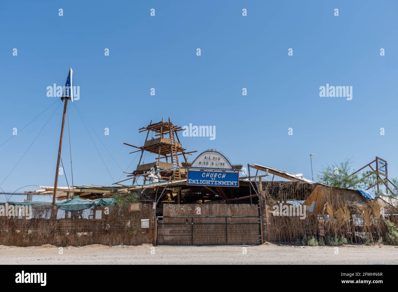 Church of Enlightenment in Slab City, Southern California Stock Photo ...