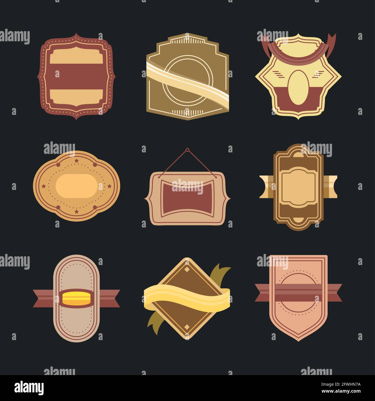 set vintage labels Stock Vector Image & Art - Alamy