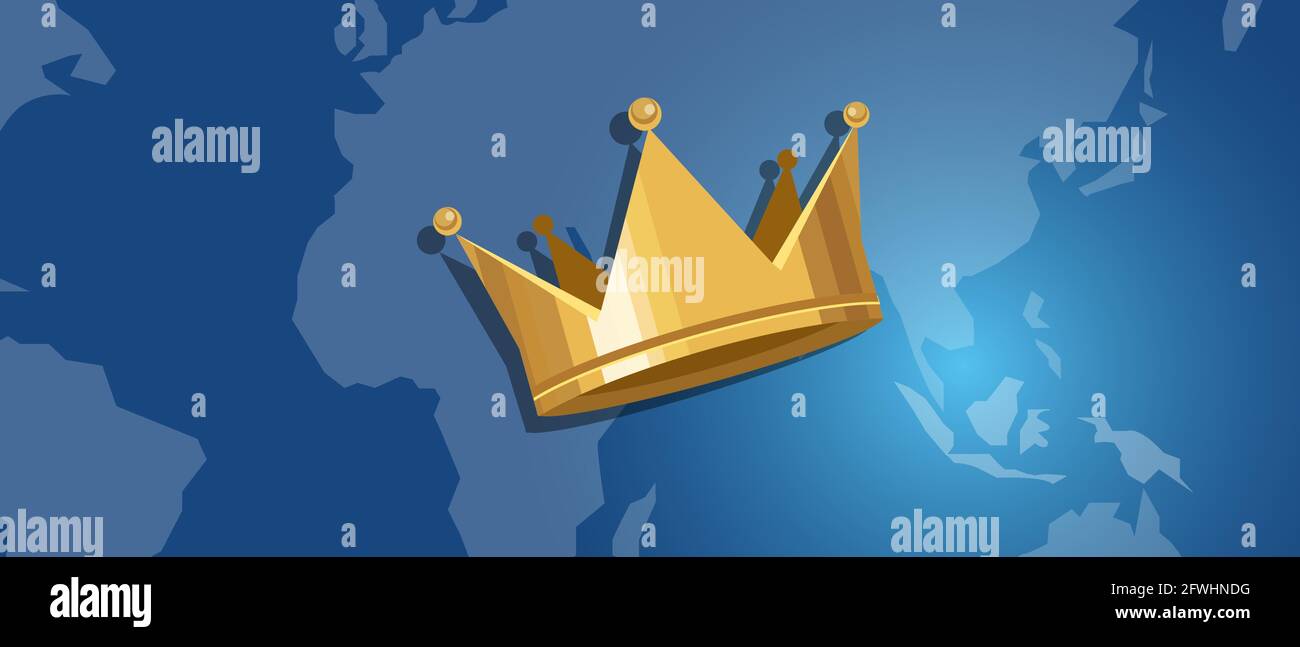world leader gold crown and map of the world kingdom king global ...