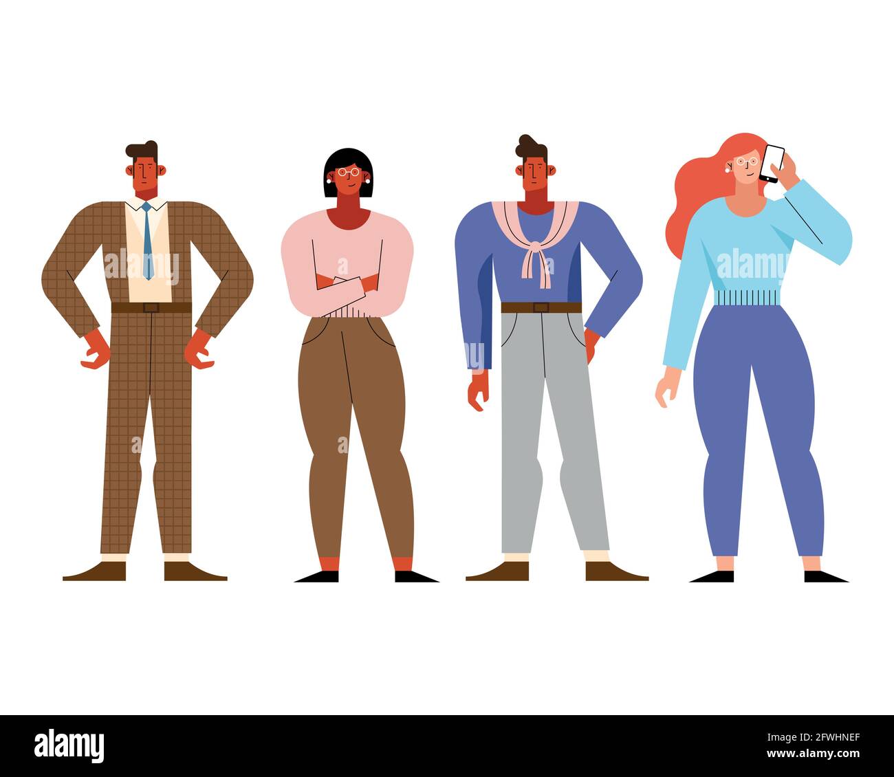 Four business people characters Cut Out Stock Images & Pictures - Alamy