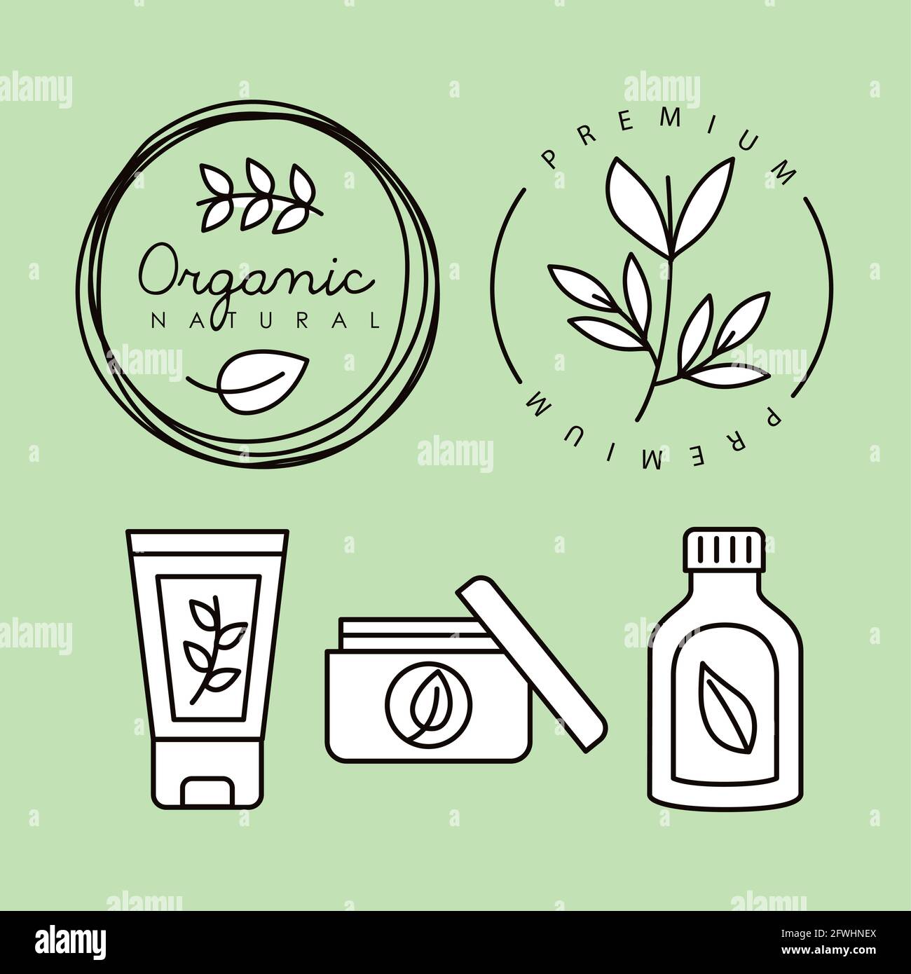 organic cosmetics set five icons Stock Vector Image & Art - Alamy
