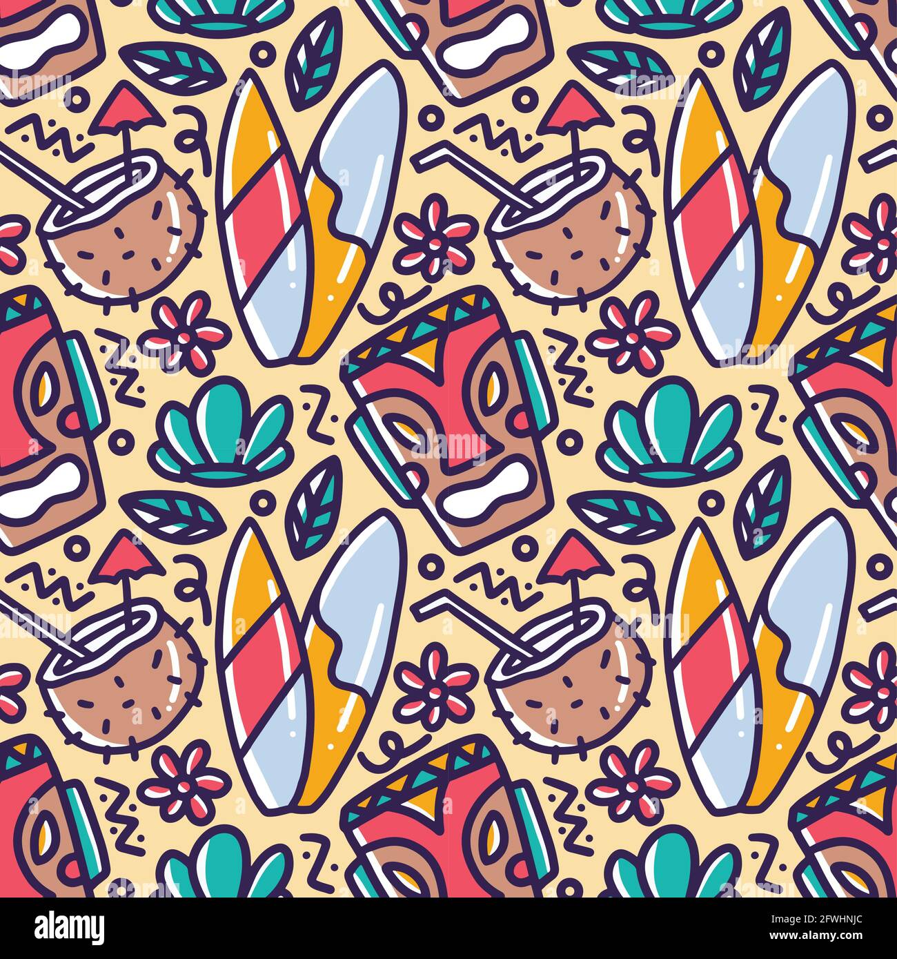 drawing of hand drawn hawaii holiday Stock Vector Image & Art - Alamy