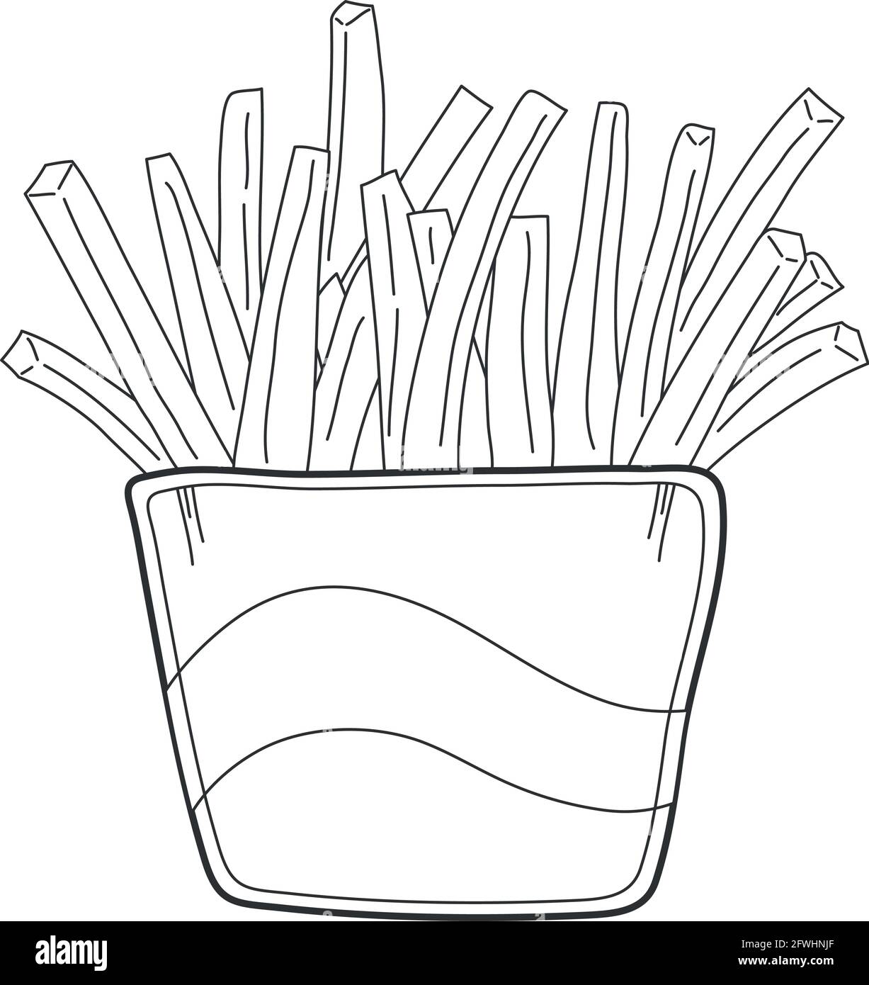 french fries food one line style Stock Vector Image & Art - Alamy