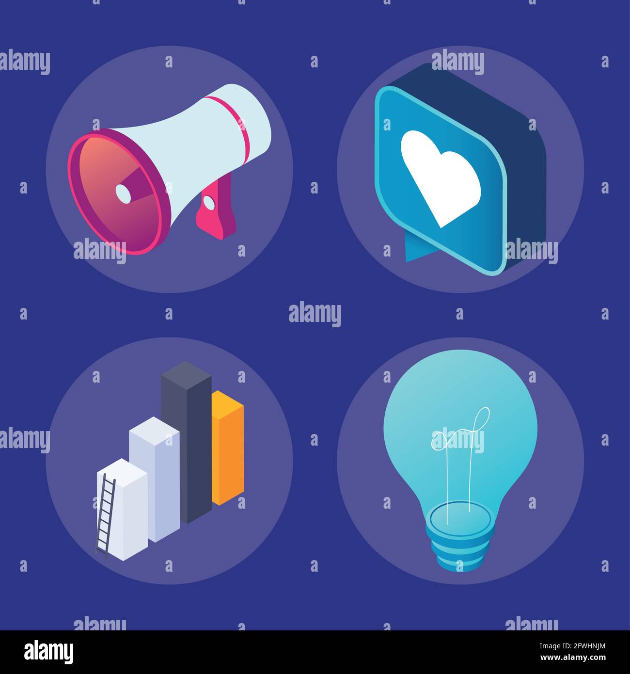 four social media marketing icons Stock Vector Image & Art - Alamy