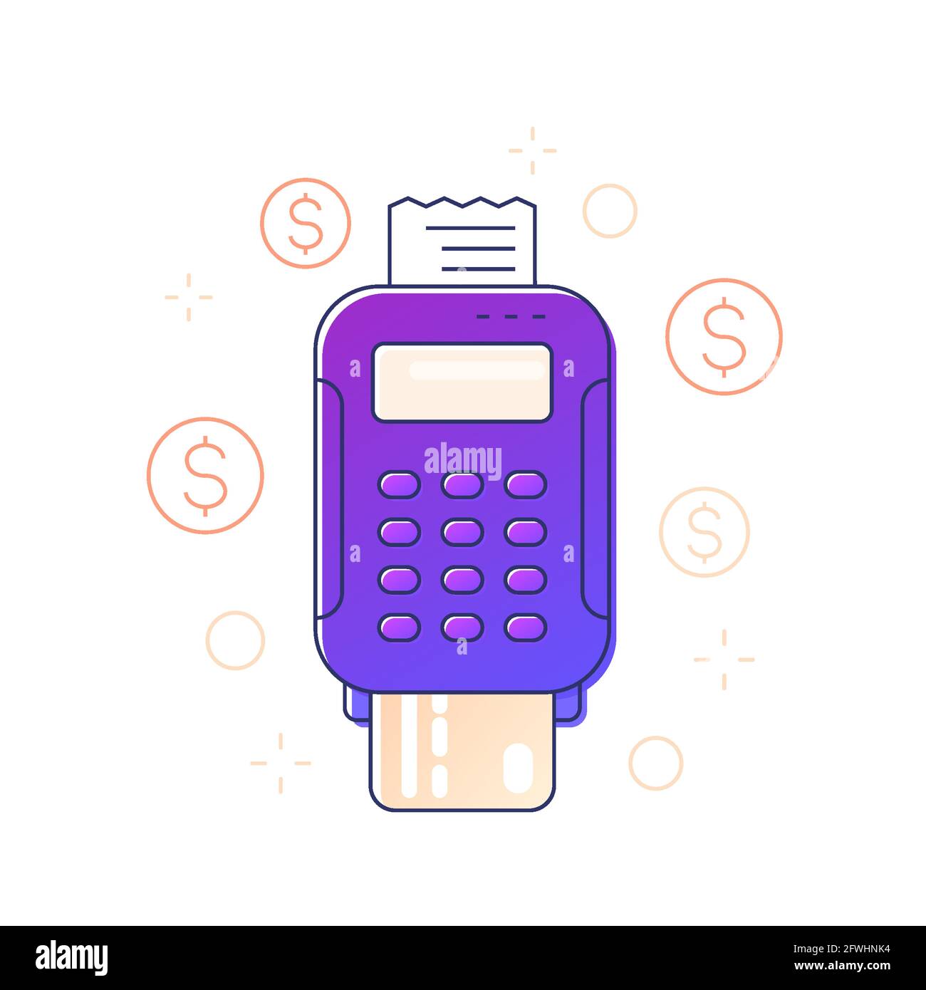 Mobile payments vector line Cut Out Stock Images & Pictures - Alamy