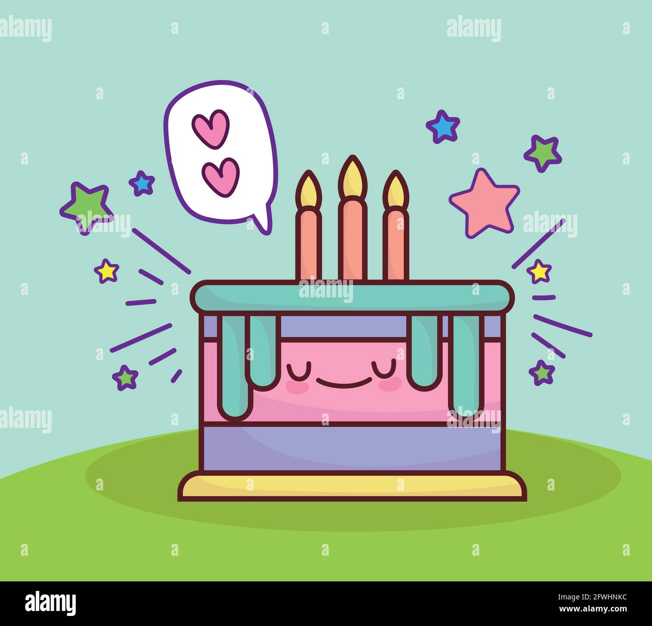 cute cake cartoon Stock Vector Image & Art - Alamy