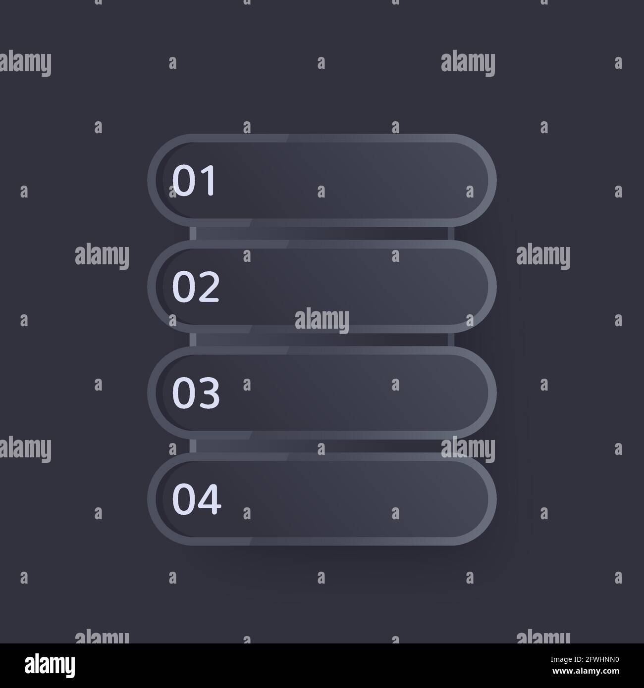 1, 2, 3, 4 steps, progress bar design in dark Stock Vector Image & Art ...