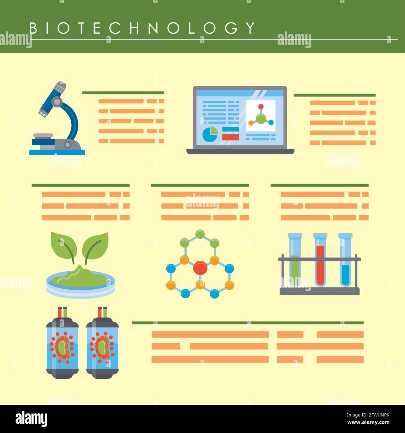 six bio technology set icons Stock Vector Image & Art - Alamy