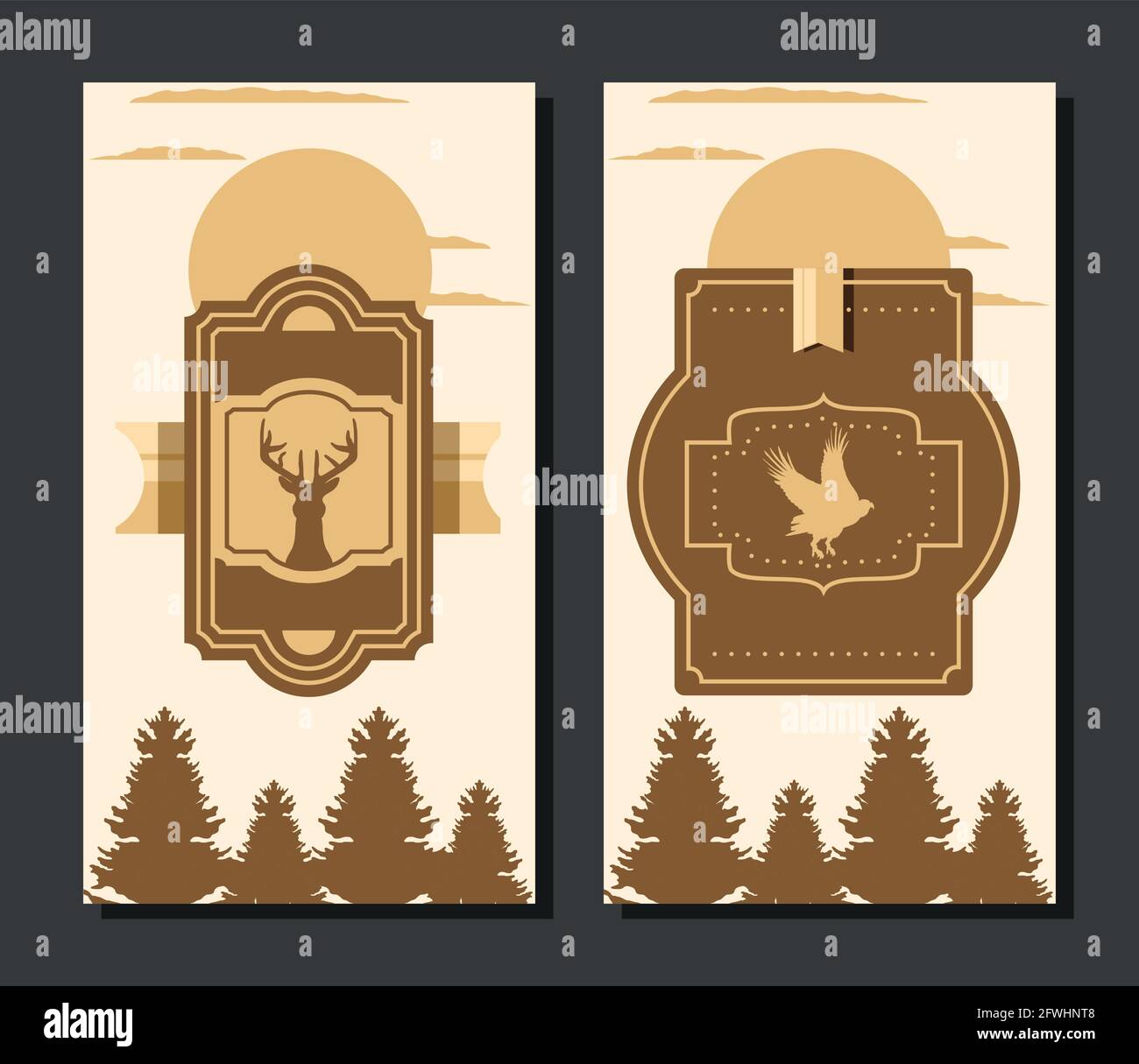 forest bird labels Stock Vector Image & Art - Alamy