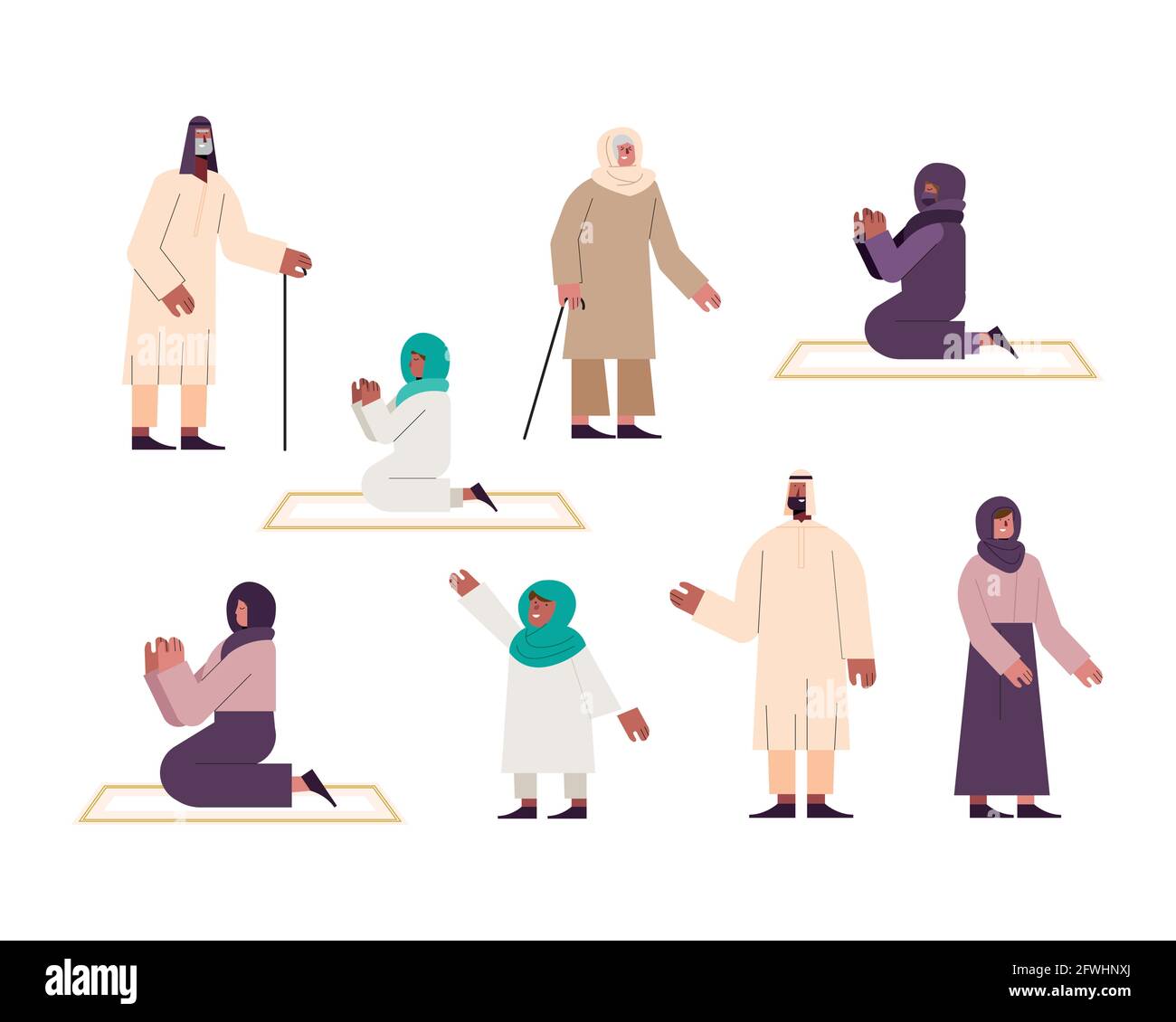 eight muslim culture persons characters Stock Vector Image & Art - Alamy